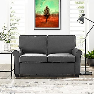 Urban Home Furniture Loveseat Sleeper Sofabed, Twin, Heather Grey