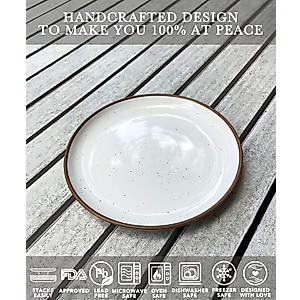 Mora Ceramic Bowls and Plates Set, Vanilla White - Cereal Bowls and Salad Plates Bundle - Dishwasher, Microwave, and Oven Safe