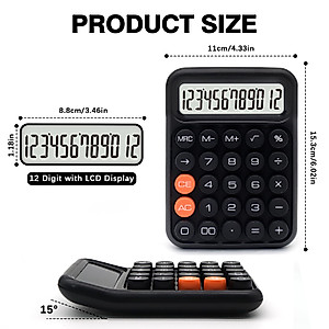 Purple Calculator, UPIHO Basic Office Calculator, Desktop Calculator 12 Digit with Large LCD Display for Purple Office Supplies with Sensitive Button, Purple Desk Accessories, School Supplies