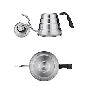 Beeca Pour Over Coffee Kettle with Thermometer, Premium Stainless Steel Gooseneck Kettle for Tea French Press Drip Coffee Slow Brew Pot for All Stovetop and Any Heat Source, 40oz / 1200ml