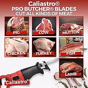 12-Inch Stainless Steel Frozen Meat Bone Cutting Saw Blades for Reciprocating and Sawzall Saws - 5 Pack - Caliastro