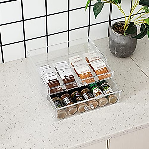 Cq acrylic Clear Stackable Acrylic Storage Containers With 5 Drawers Under Sink Storage Bins Case Box For Jewelry Hair Accessories Nail Polish Lipstick Make up Marker Pen Medicine Craft Organizing