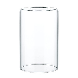 Skelang 2 Pcs Clear Glass Shade, Cylinder Glass Lamp Shade with 1-5/8" Fitter, Lampshade Replacement for Lighting Fixture, Chandelier, Table Lamps, Wall Lamp