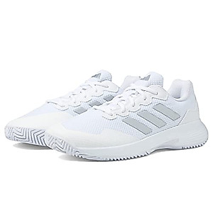 adidas Women's GameCourt 2 Sneaker, White/Silver Metallic/White, 9