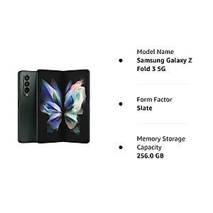 SAMSUNG Galaxy Z Fold 3 5G US Version, 256GB, Phantom Green - AT&T (Renewed)