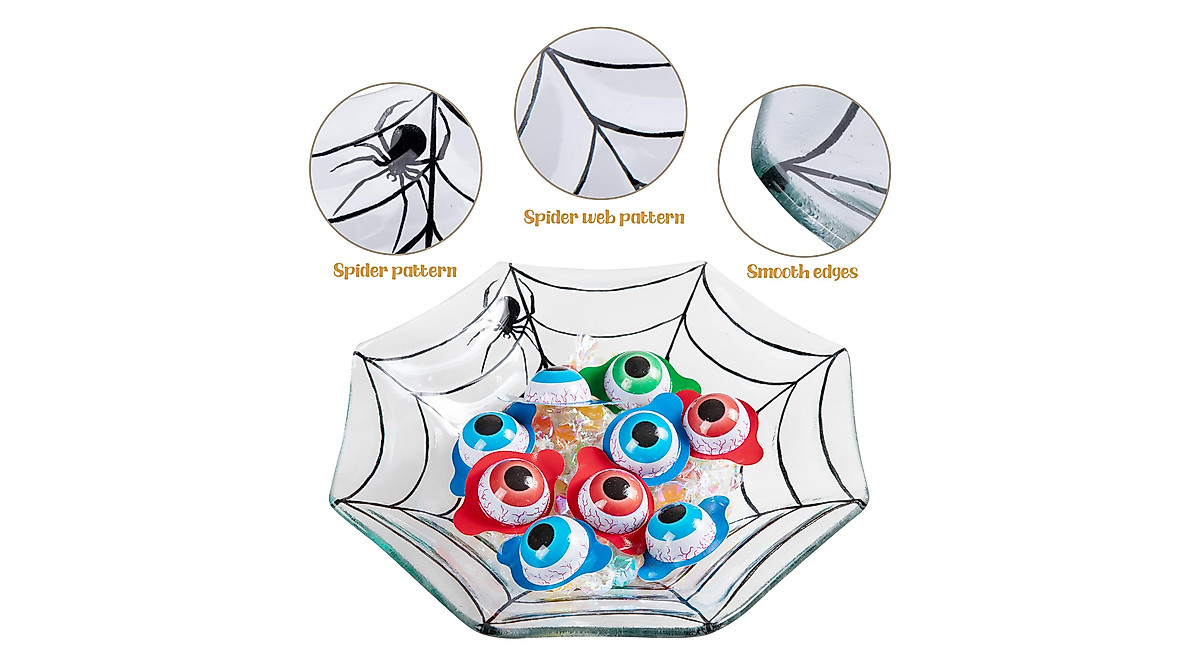 LFUTARI Spider Web Candy Bowl for Halloween Treats