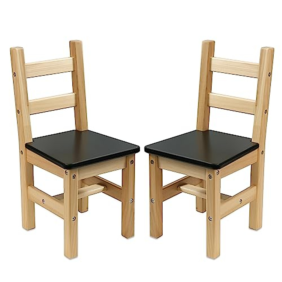 CONSDAN Kids Chairs (2 Pack), USA Grown Solid Poplar Hardwood Children's Chairs for Arts, Crafts, Homework, Meals Time (Kids Chairs (2 Pack))
