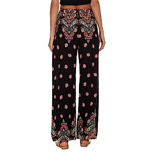 Urban CoCo Women's Floral Print Summer Boho Pants Harem Beach Vacation Pants (# 10, XL)
