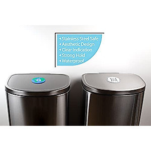 Recycle and Trash Magnets 2 Set, Trash Recycle Magnet for Trash Cans & Recycle Bin, Strong Earth Recycle Sticker for Trash Can, Kitchen Trash Can Combo Labels, 3.35 Inch Diameter