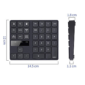 Attoe Numeric Keypad, 35-Keys Portable USB Wireless Numeric Keypad Rechargeable Ultra-Silent External Numeric Pad for MacBook and Windows Laptop