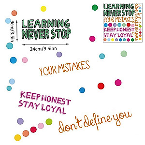 Motivational Phrases Wall Decals Child Inspirational Quotes Wall Sticker, DIY Removable Wall Window Positive Sayings for Kids Baby Nursery Childrens Bedroom Classroom Home Decor Art (1)