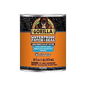 Gorilla Waterproof Patch & Seal Liquid, Black, 16 Ounces, (Pack of 1)