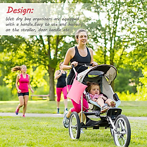 4 Pieces Wet Dry Bag for Baby Cloth Diapers Wet Diaper Bag Washable Travel Bags Reusable with 2 Pockets for Pool Yoga Gym Travel Beach Swimwear Clothes