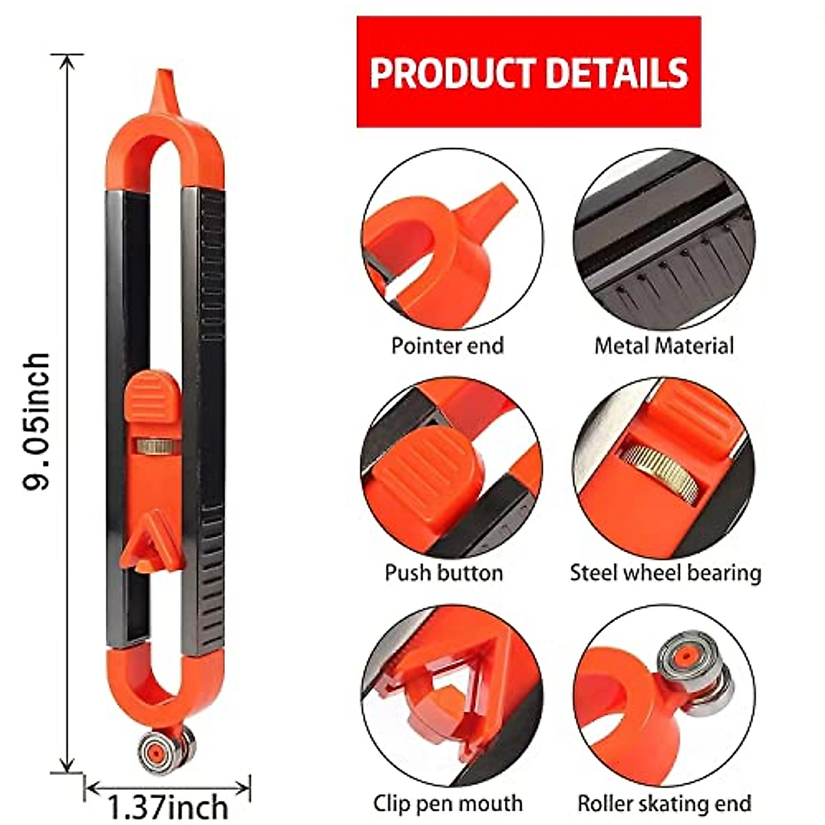 Precise Contour Scribe Tool Woodworking - With Lock For Pencil,Upgrade Measuring Tools, Ultimate Scribing Tool Suitable For Woodworking Finish Carpenter Professional Joiner