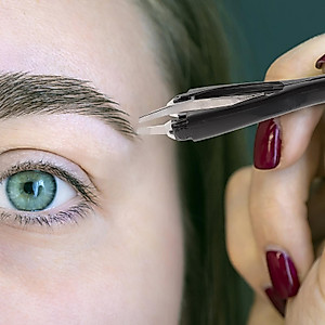 Lurrose Automatic Elastic Eyebrow Tweezer Retractable Tweezer for Eyebrow Removal (Color Random)