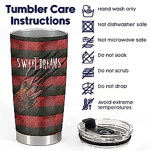 34HD Halloween Gifts for Horror Fans, Freddy Tumbler Stainless Steel with Lid 20 oz, Horror Character Coffee Mug, Freddy's Coming Cup, Birthday Gifts for Movie Lovers