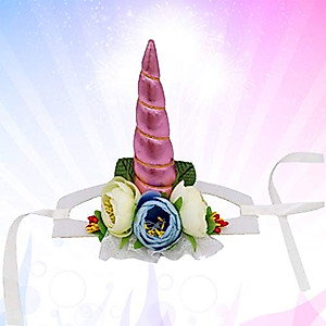 Unicorn Pet Hat Headband Decor: Dog Unicorn Horn Headband with Adjustable String for Pet Puppy Cat Party Daliy Decoration