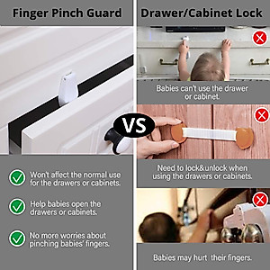 EUDEMON Plastic 8 Pack Kids Proofing Safety Drawer Stoppers Baby Safety Child Proofing Drawer Pinch Guards Easy to Install no Tools Need or Drill (White)