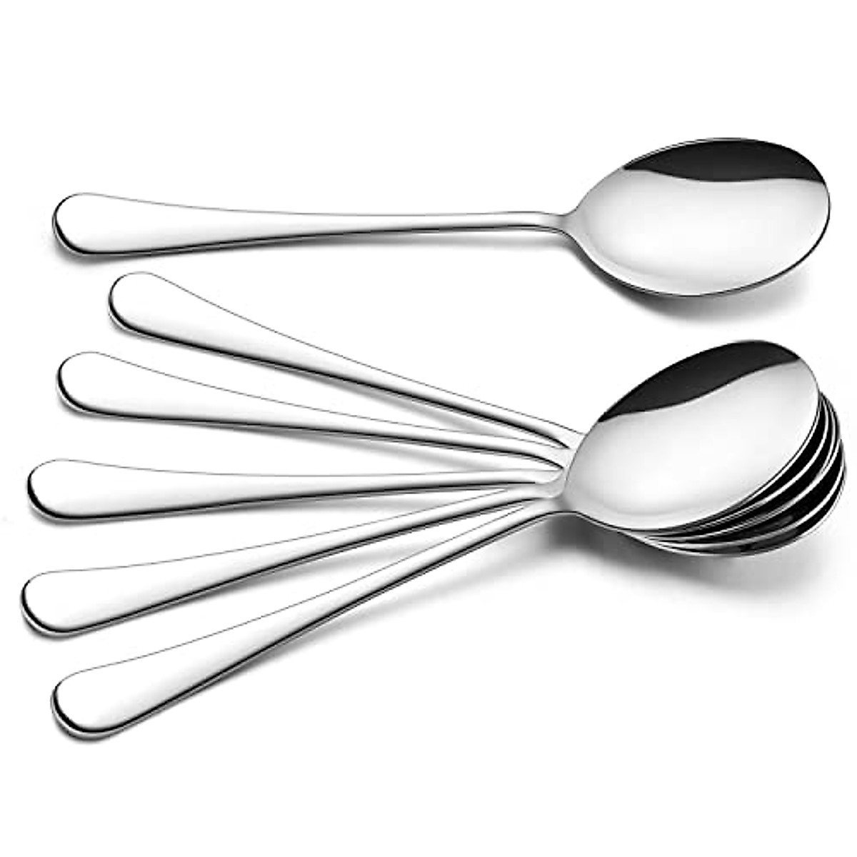 Serving Spoons X 6, HaWare 9.8 inches Large Size Stainless Steel Serving Spoon, Elegant Design for Kitchen/Buffet/Party, Mirror Polished and Dishwasher Safe(6 Pack)