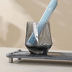 Parutta Bathroom Sink Fast Drying Stone, Instant Dry Bathroom Sink Organizer, Home Sink Caddy, Diatomaceous Earth Stone Sink Tray for Dish Soap Water Bottles Toothbrush Cup, Oval Shape, Dark Gray