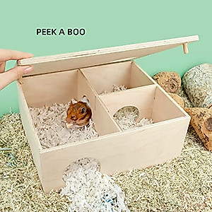 Niteangel Birch Chamber-Maze Hamster Hideout - Small Pets Woodland House Habitats Decor for Hamster Mice Gerbils Mouse