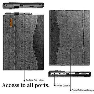 INFILAND Microsoft Surface Pro 7+/ Surface Pro 7 Plus Case Cover Compatible with Microsoft Surface Pro 7+/ Surface Pro 7/ Surface Pro 6/ Surface Pro 5/ Surface Pro 4 12.3 inch Tablets, Gray