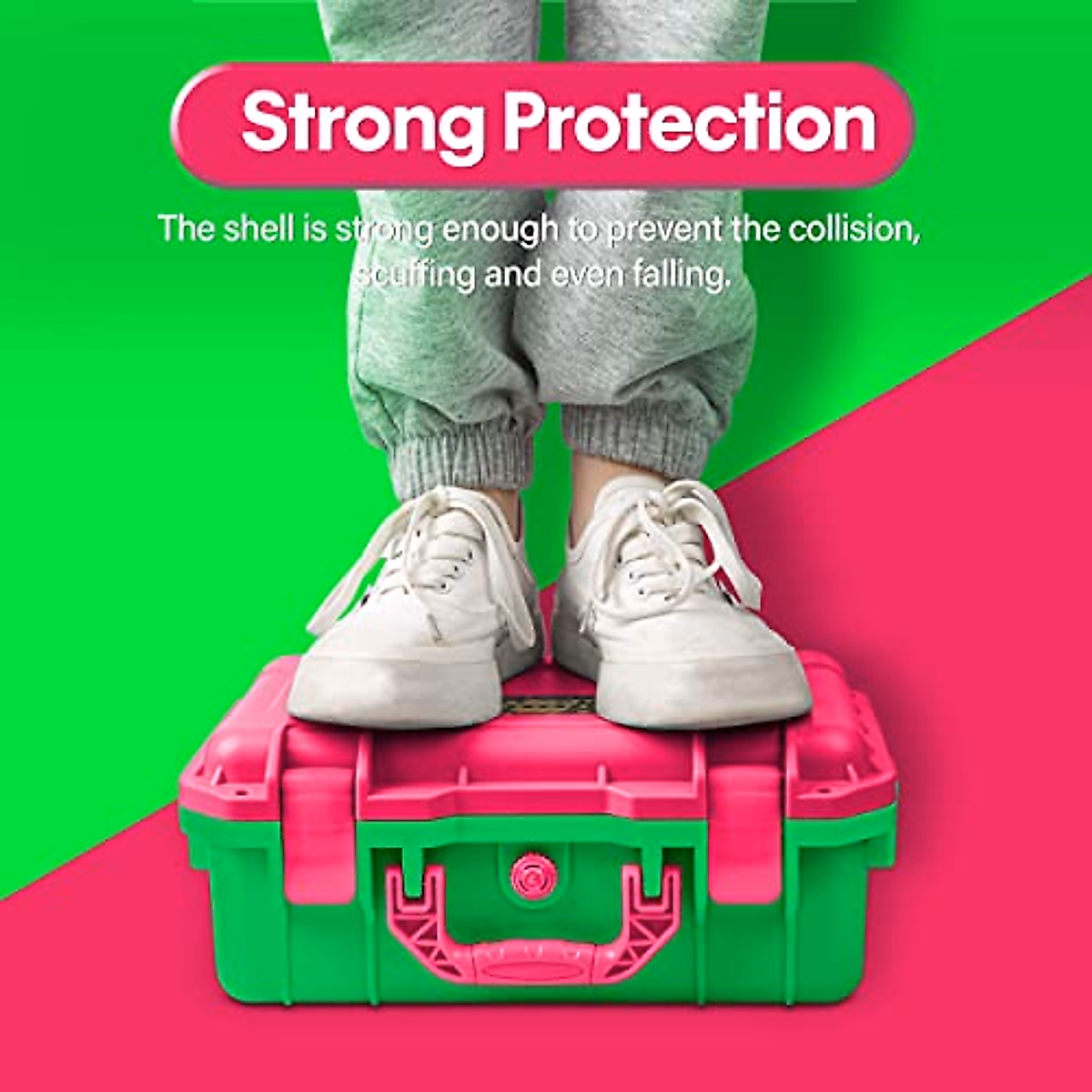 DEVASO Case for Nintendo Switch, Deluxe Hard Carry Case Waterproof Protective Portable Switch Protective Case Cover for Nintendo Switch Console and Other Accessories, Pink and green., Suitcase