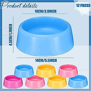 12 Pcs Plastic Dog Bowls Puppy Bowls for Dogs Birthday Party Paw Patrol Party Reusable Pet Bowls for Kitten and Puppy