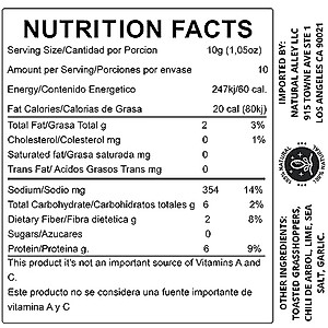 Yerbero - Fresh Chapulines From Oaxaca 1.03 oz (30gr) Adobado Spicy Flavor | All Natural Toasted Grasshoppers With Chili, Lime, Sea Salt and Garlic | Always Fresh (Not Dehydrated) Delicious, Exotic Mexican Snack. Imported From Mexico.