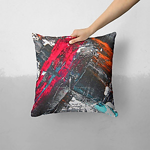 iiRov Abstract Grungy Oil Mess - Custom Decorative Home Decor Indoor or Outdoor Throw Pillow Cover Plus Cushion Set for Sofa, Bed or Couch (Pillow CASE Cover Plus Cushion)
