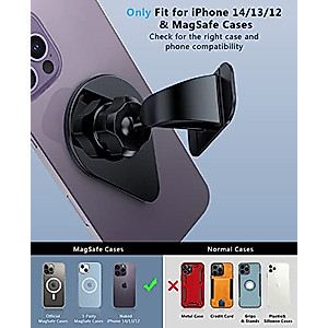 SUPERONE Mag Safe Car Mount for Dashboard [23 Strong N55 Magnets] iPhone MagSafe Phone Mount for car 360° Rotation Adjustable Magnetic Phone Holder, Only Fit for iPhone 14 13 12 Pro/Max/Mini