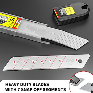 100-Pack 25MM Utility Knife Blades, Snap off Knife Blades for Retractable Box Cutters and Knife, SK5 Blades in Bulk Pack. 10pc ×10