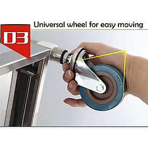 INDYAH Movable Trolleys, Kitchen Storage Hand Trucks, 2 Tier Stainless Steel Beauty Salon Rolling Trolley,Hospital/Dental Clinic Cart,Universal Brake Wheel/a/S-60X40X86Cm