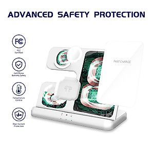 Wireless Charger for Samsung Charging Station 3 in 1 Fast Charger Phone Stand Dock for Galaxy S23 S22 S22+ S21 S20 Ultra/Note20/Z Flip Fold 4 3 2, Buds/2/Pro/Live, for Galaxy Watch 5 Pro/4/3