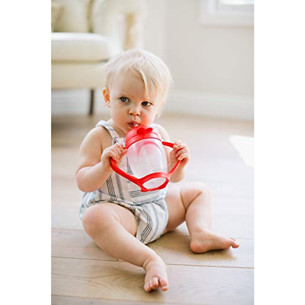 Lollaland Weighted Straw Sippy Cup for Baby: Lollacup - MADE IN THE USA - Transition Kids, Infant & Toddler Sippy Cup (6 months - 9 months) | Shark Tank Products | Lollacup (Bold Red)