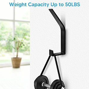 MOJIEZUO 8 Pack Large Coat Hooks Wall Mounted, Heavy Duty Removable Coat Rack for Wall, Hidden Screws Metal Double Hooks Coat Hanger for Hanging Coats, Hat, Scarfs, Towel