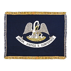 The Northwest Company Louisiana State Flag Woven Jacquard Throw Blanket, 46" x 60", Multi Color