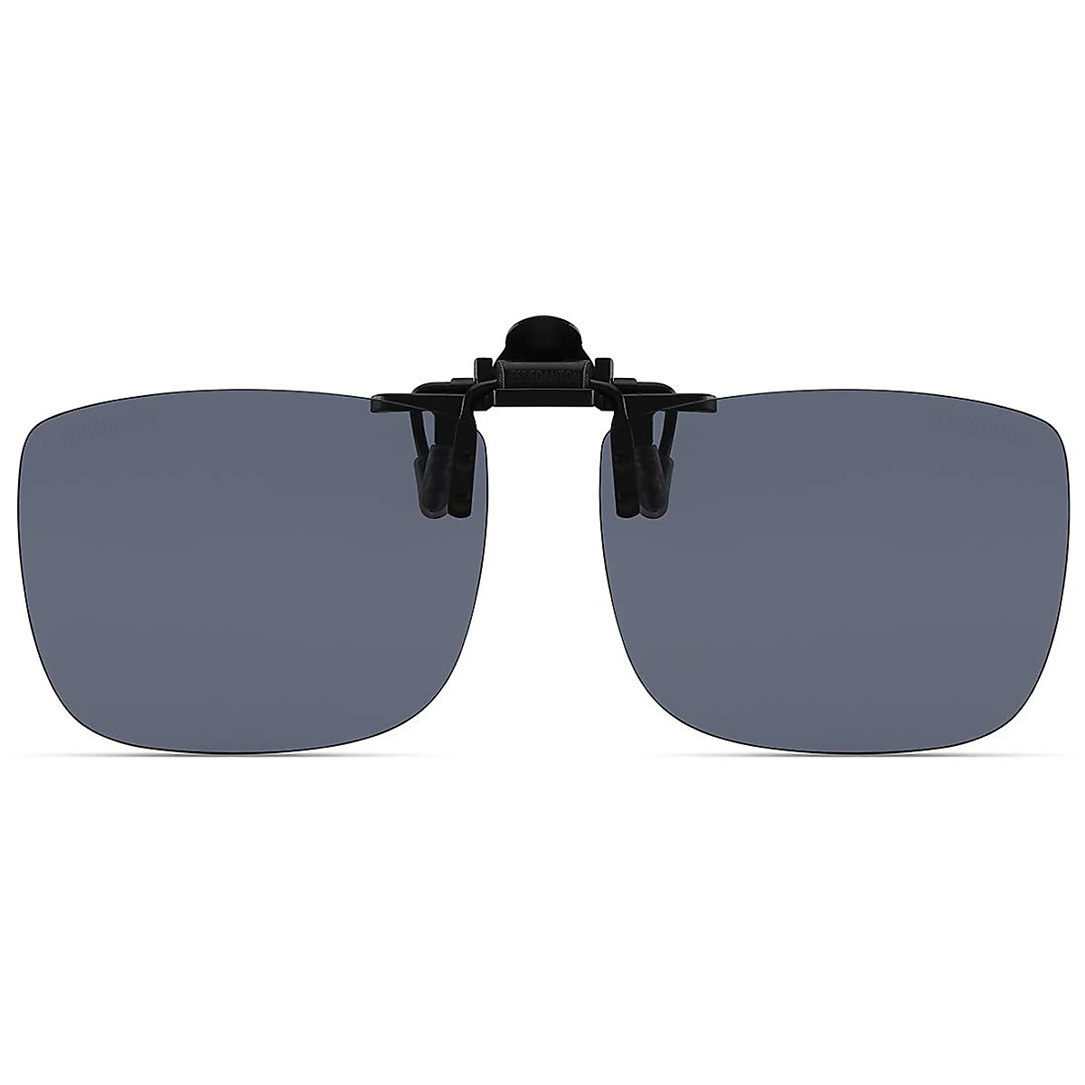 CAXMAN Polarized Clip On Sunglasses Over Prescription Glasses for Men Women UV Protection Flip Up Grey Lens Extra Large