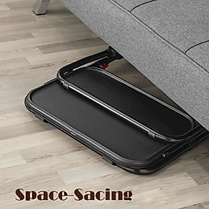 No Tools Adjustable Folding TV Tray Table Desk with Cup Holder for Home, Office, Foldable, Portable, Stable, Lightweight, Storage, Small Space, 4 Heights Adjustment & 3 Tilt Angles, No Assembly