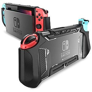 Mumba Dockable Case for Nintendo Switch, [Blade Series] TPU Grip Protective Cover Case Compatible with Nintendo Switch Console and Joy-Con Controller (Black)
