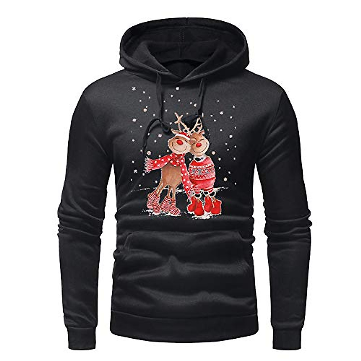 Thenlian Men‘s Long Sleeve Autumn Winter Patchwork Zipper Hoodies Top Blouse Tracksuits Hooded Sweater(L, Black 4)