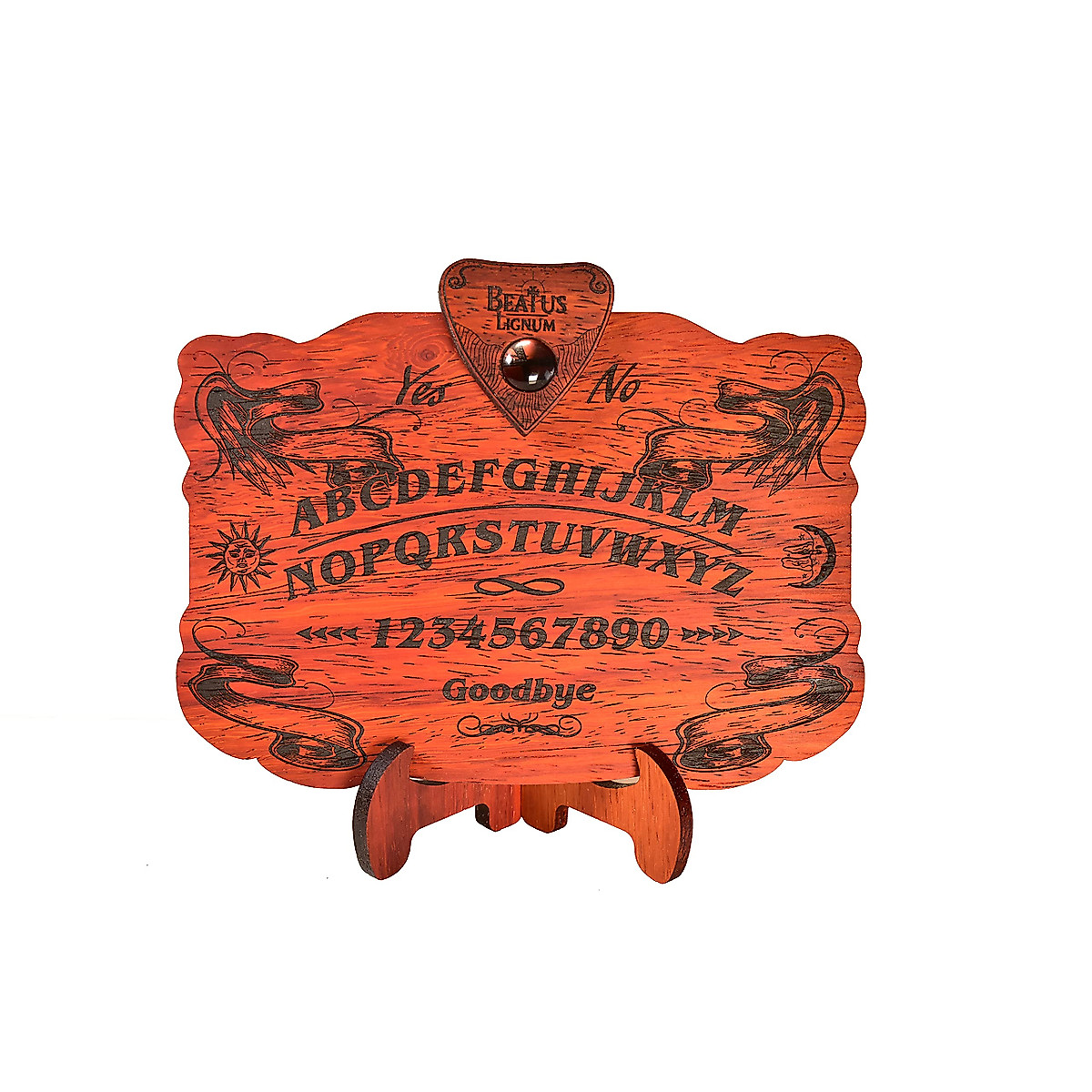 Mini Ouija Board in African Padauk Wood - 8 x 5.5 in, 1/4 Thick - All Natural - Real Plain Wood - Customizable