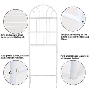 Over The Toilet Storage Cabinet, 3 -Tier Toilet Storage Rack Freestanding Bathroom Shelves Over Toilet Anti-Slip Space Saver Over The Toilet Rack, White