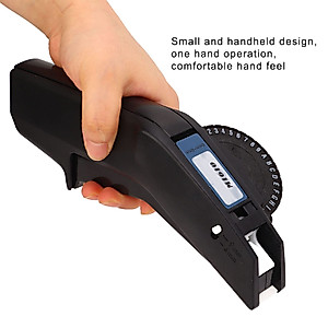 Manual Label Printer, Clear Number Letter Wide Application Embossing Label Maker Strong Durable One Hand Operation for Home (Red)