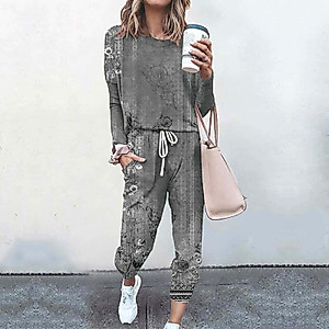 JMMSlmax 2 Piece Outfit for Women 2023 Casual Trendy Women Lounge Matching Sets Outfit Long Pant Set Sweatsuits Tracksuits
