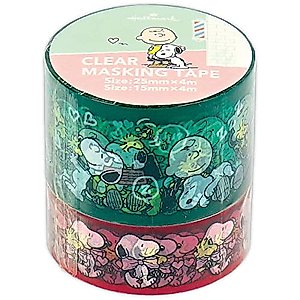 Hallmark 812492 Snoopy Masking Tape, Clear Masking Tape, Green