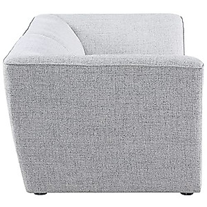 Meridian Furniture Miramar Collection Modern | Contemporary Linen Textured Upholstered Modular Sofa, 76" W x 38" D x 28.5" H, Grey