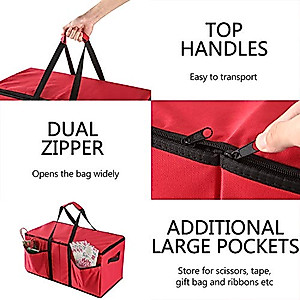 Sattiyrch Christmas Ornament Storage Box with Dual Zipper Closure - Box Contributes Slots for 128 Holiday Ornaments 3-Inch