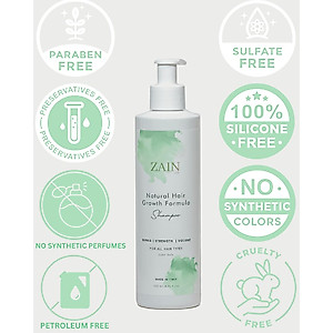 ZAIN1 Natural Hair growth Shampoo With Snail Mucin, Rosemary, Biotin, Niacinamide, Castor oil and Caffeine.(Mimosa, 8.45 oz) pH Level 5.2