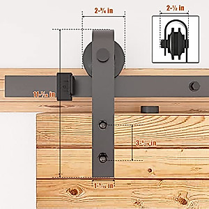 Dondelight Barn Door Hardware Kit 8FT, Sliding Door Track Hardware Set for Interior & Exterior Doors